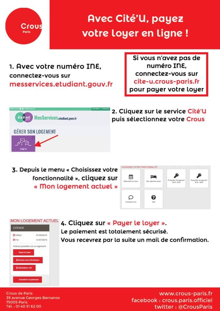 Payer son loyer en ligne - Crous Paris