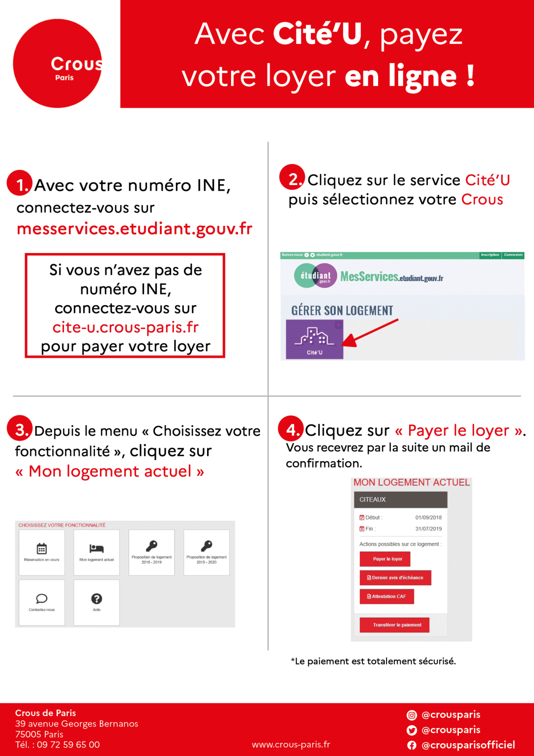 Payer son loyer en ligne - Crous Paris
