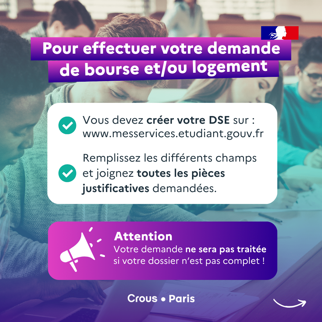 Retrouver les étapes pour faire votre DSE ! - Crous Paris